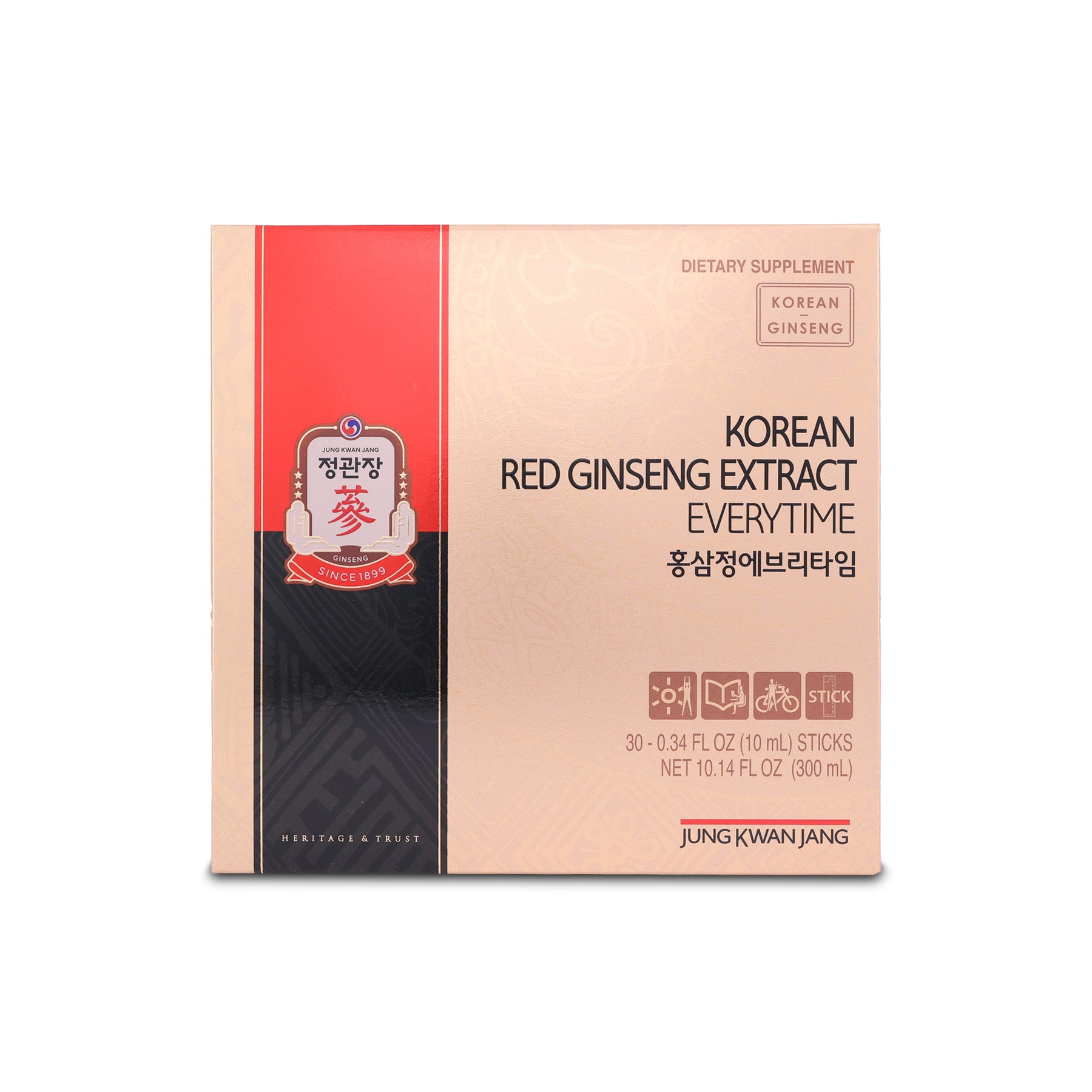 Everytime 3000mg Korean Red Ginseng Pre-Workout Liquid Extract Stick ...