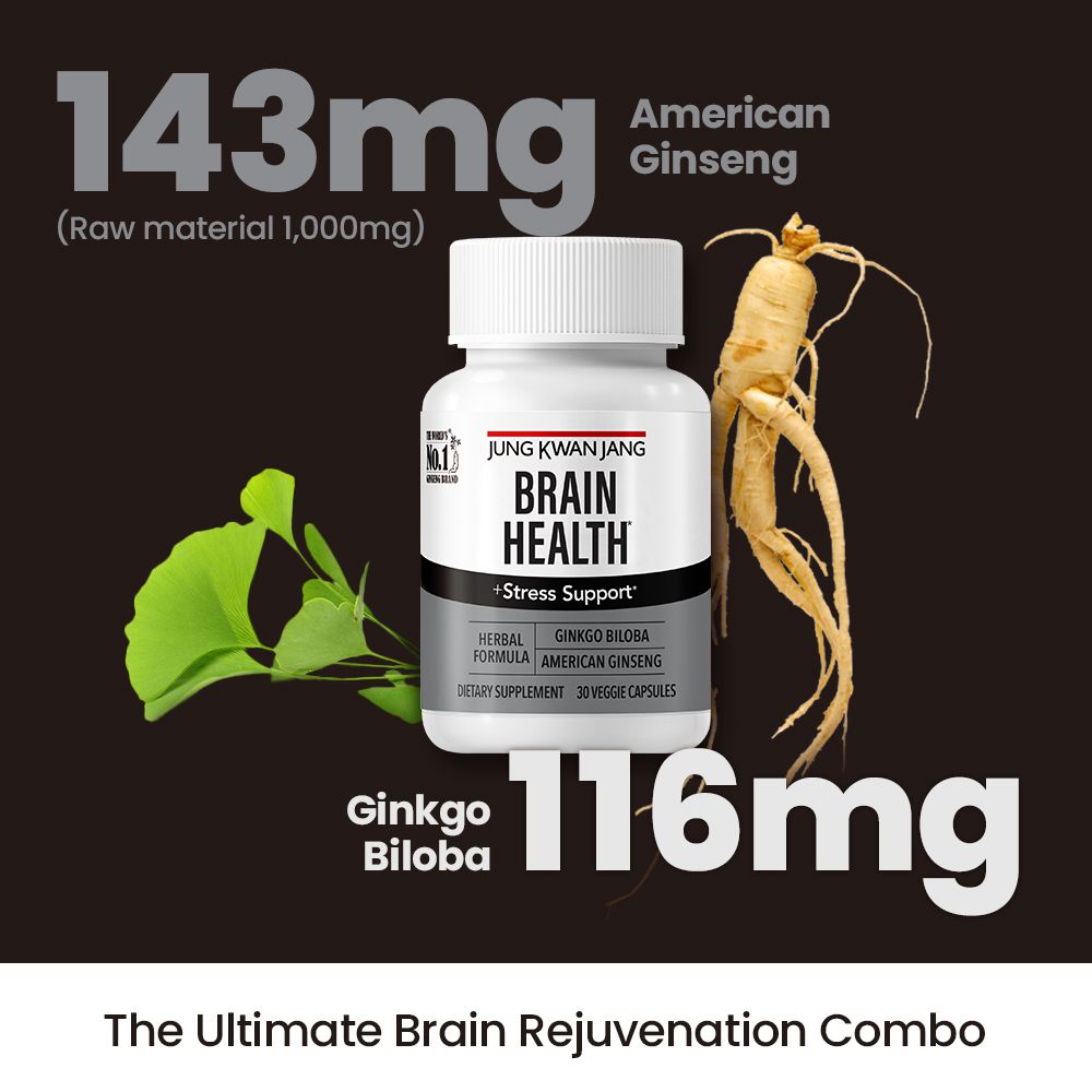 Brain Health Capsules With American Ginseng Extract and Gingko ...