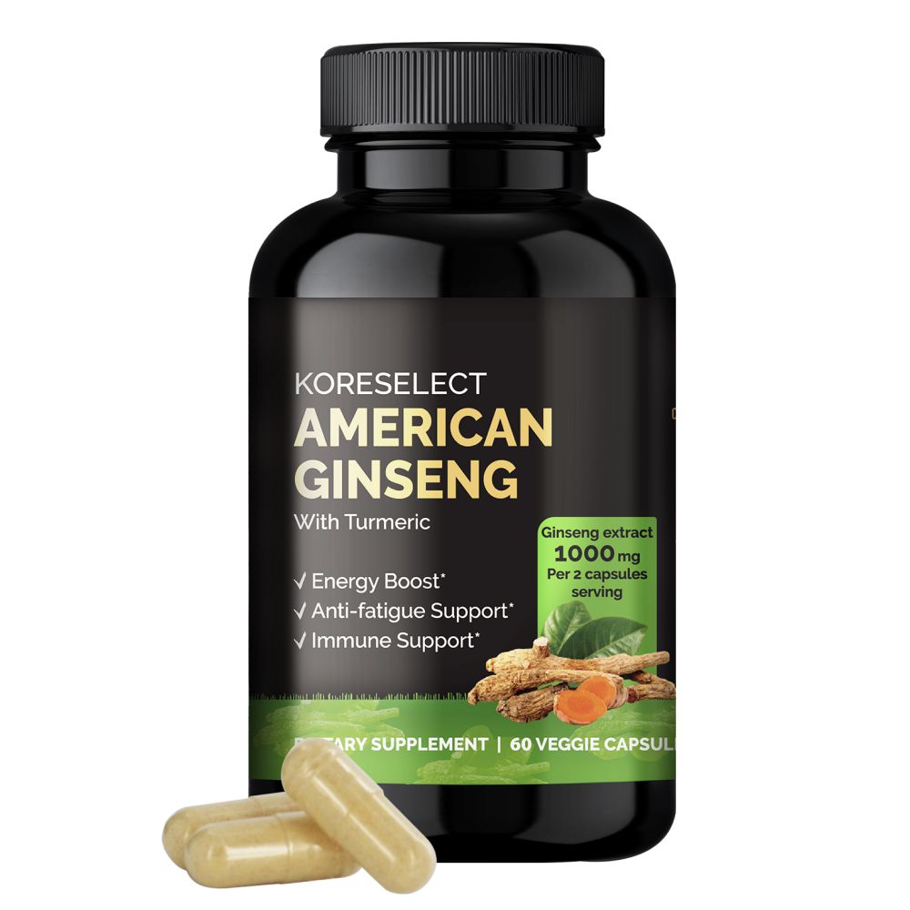 American Ginseng Energy Boost Capsules with Turmeric - Koreselect ...